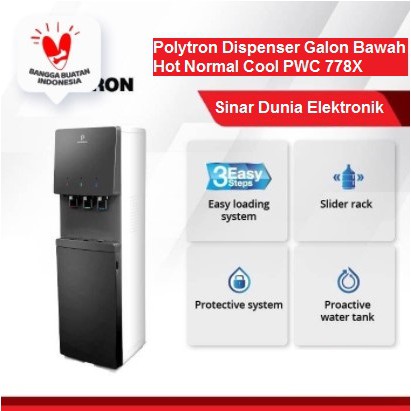 Jual Polytron Dispenser Galon Bawah 3 Kran PWC 778 Kompresor Bottom ...