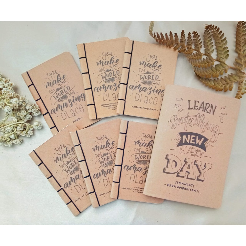 Jual BUKU Tulis CUSTOM Sampul KRAFT Softcover A5 Planner Garis Dot Grid ...