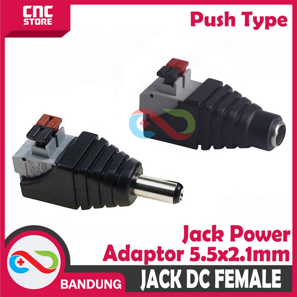 Jual DC JACK FEMALE POWER ADAPTER 5.5X2.1MM PUSH TYPE SOCKET 2.1X5.5MM ...