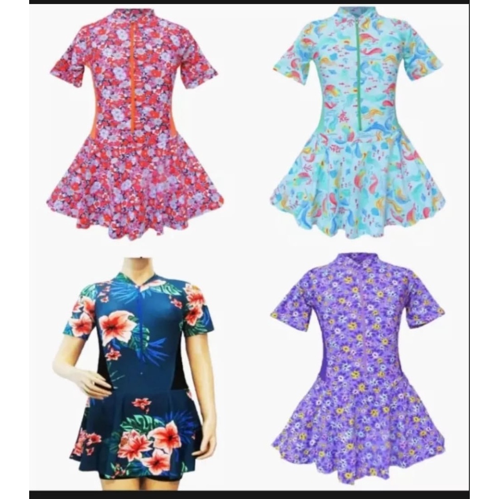 Jual Baju Renang Rok Celana Motif Buat Usia 1-16 Tahun Motif Dan Warna ...