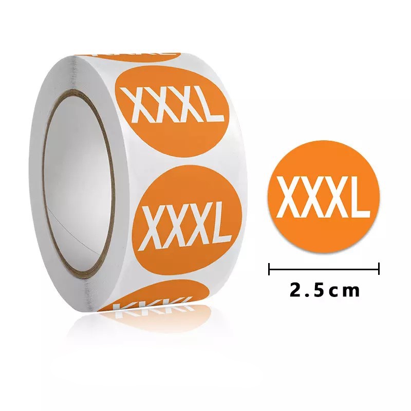 Jual Stiker Label Size Pakaian Sticker Ukuran Baju Bundar diameter 2,5 ...