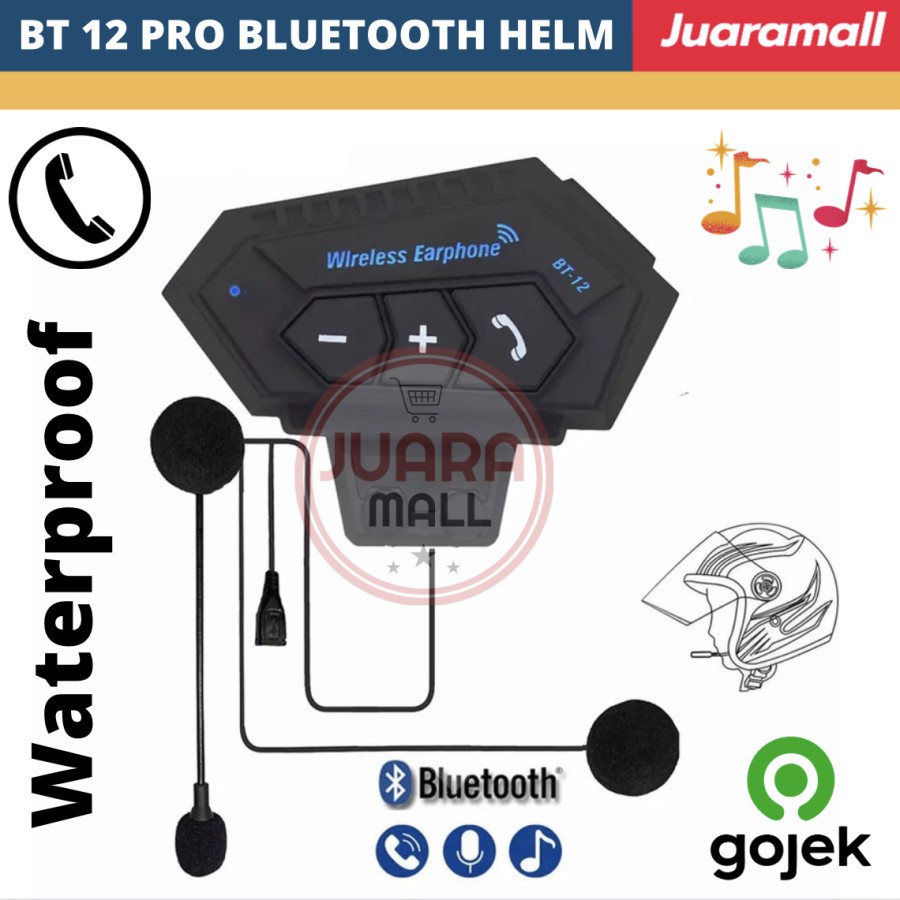 Jual BT12 BLUETOOTH HELM BT12 PRO BT 12 HEADSET HELM MOTOR BLUETOOTH BT ...