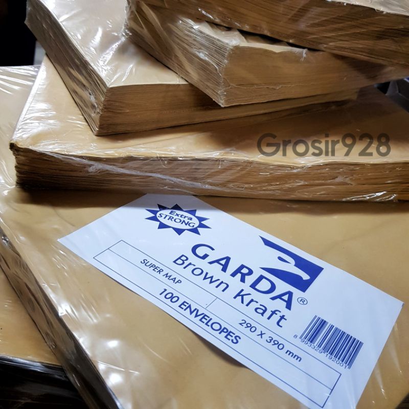 Jual Brown Kraft / Amplop Coklat Garda Map Polos 290 x 390 mm (isi 100 ...
