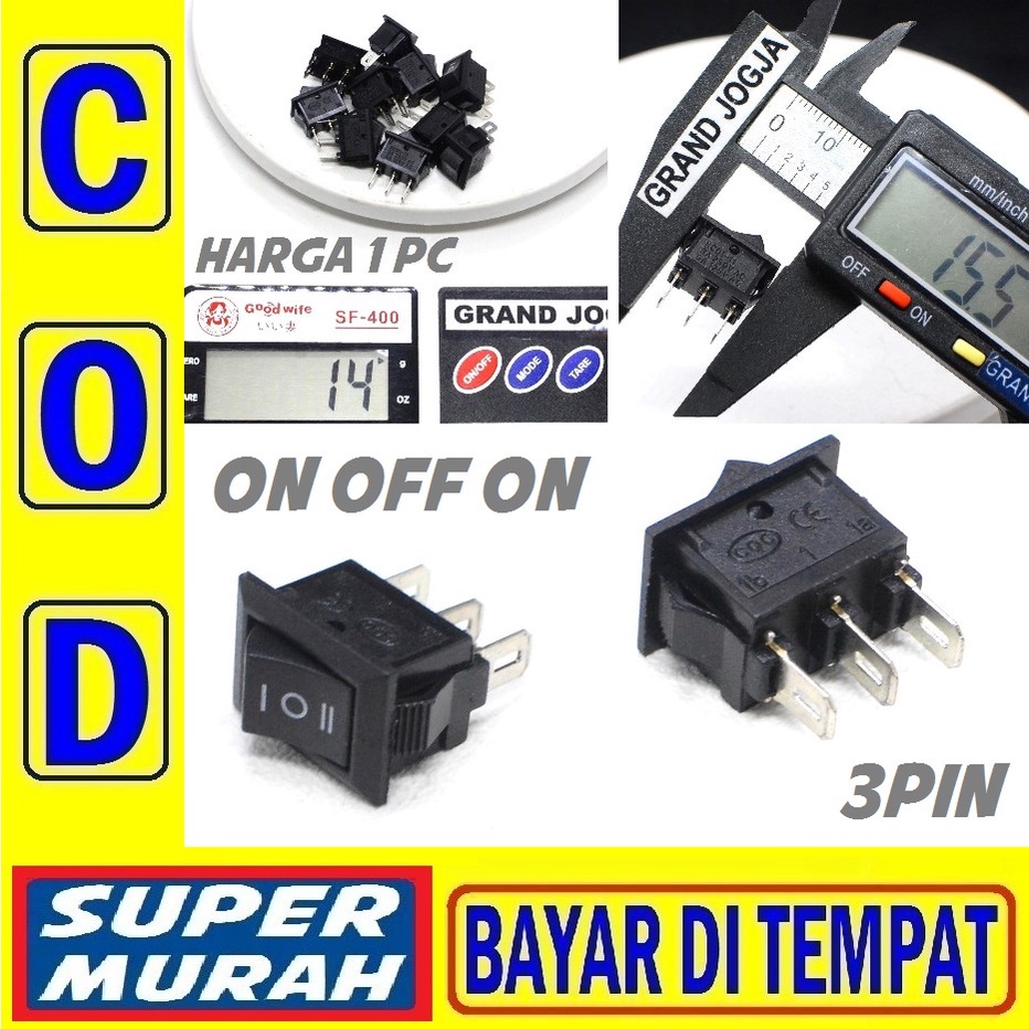 Jual RAK 1C Saklar On Off Tipis Pipih Gepeng 2pin 2 Pin Tombol Lampu ...