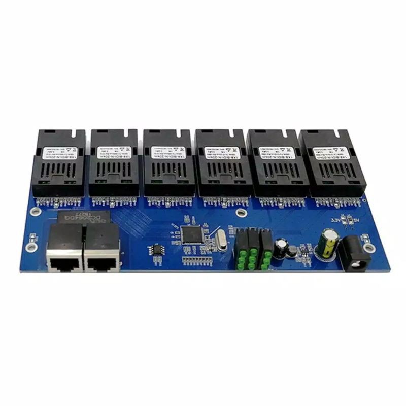 Jual Media Converter 6 SC/FO 2 LAN/RJ45 Modif POE tanpa casing | Shopee ...