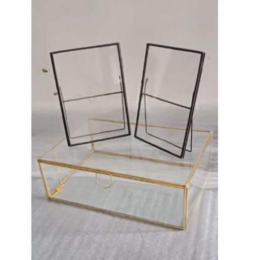 Jual frame / bingkai foto 1 sisi ( 2 kaca ) list black ( hitam dop ...