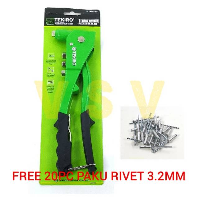 Jual TEKIRO TANG RIVET HIJAU Tang rivet tang ripet bonus paku rivet ...