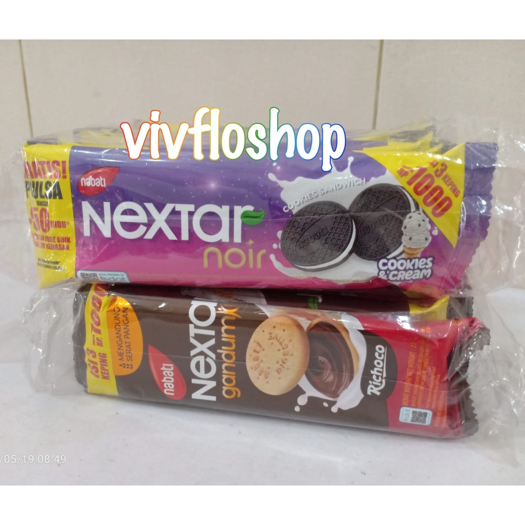 Jual Biskuit Nextat Noir & Nextar Gandum (Kemasan isi 10 sachet ...