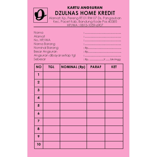 Jual BEST SELLER PAKET KARTU ANGSURAN Home Kredit/ Kartu Kredit Barang ...