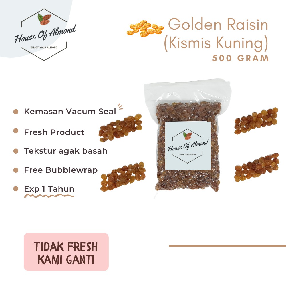 Jual Golden Raisin Organic 500gr (Kismis Kuning Organik) | Shopee Indonesia