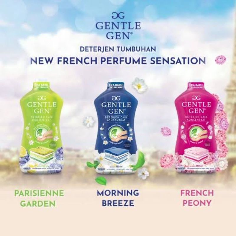 Jual Gentle gen detergen tumbuhan new French perfume sensation 700ml ...