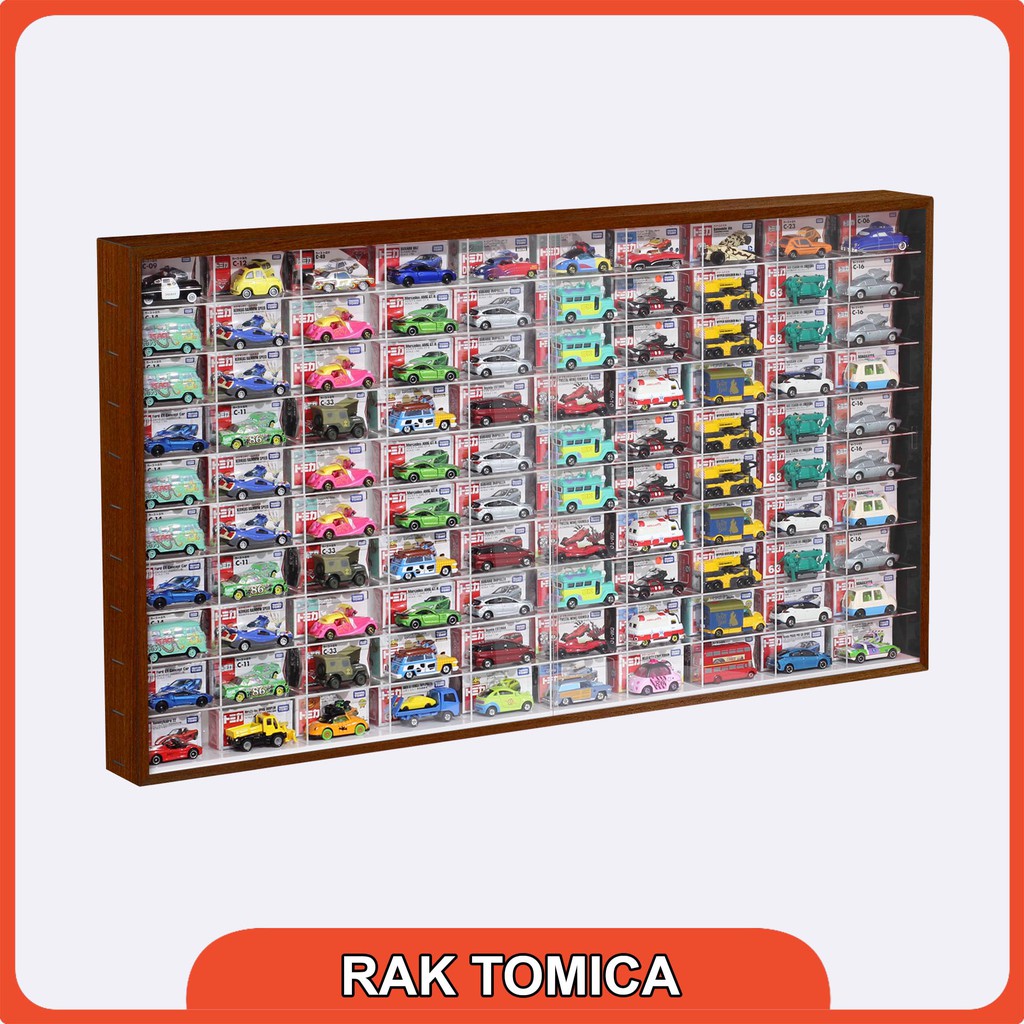Jual Rak Tomica Akrilik Box In Wooden No Header - Isi 150 | Shopee ...