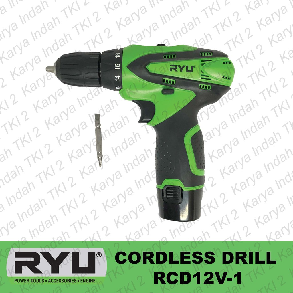 Jual CORDLESS Drill 12 Volt RYU RCD12V-1 Mesin Bor Obeng Baterai RCD ...