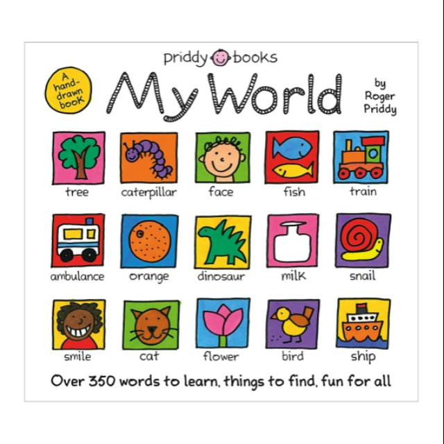 Jual My World: A hand-drawn book with 350 words to learn / Visual Board ...