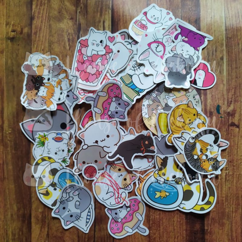 Jual Sticker aesthetic kucing lucu, baca deskripsi | Shopee Indonesia
