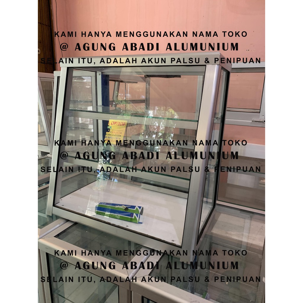 Jual Etalase Kaca / Rak Alumunium Miring Display Makanan Gorengan ...