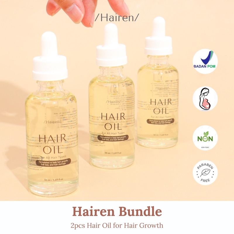Jual [FREE GIFT] Hairen BUNDLE 2 PCS Hair Oil (For Hair Growth ...