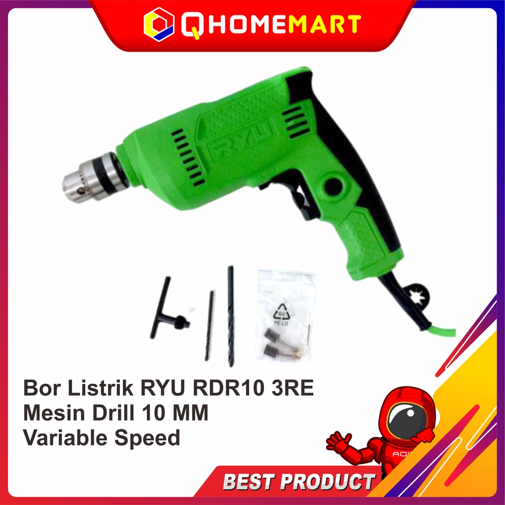 Jual Bor Listrik RYU RDR10 3RE Mesin Drill 10 MM Variable Speed ...