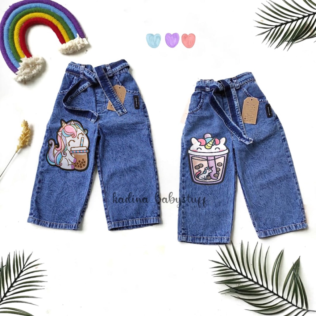 Jual CELANA KULOT JEANS MOTIF BOBA TERBARU/ CELANA ANAK PEREMPUAN Usia 2-12tahun | Shopee Indonesia