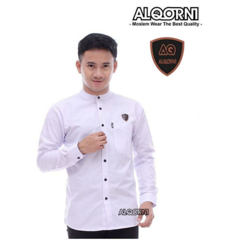 Jual AL QORNI ATASAN BAJU KOKO KALEB PRIA COWOK LENGAN PANJANG POLOS ...