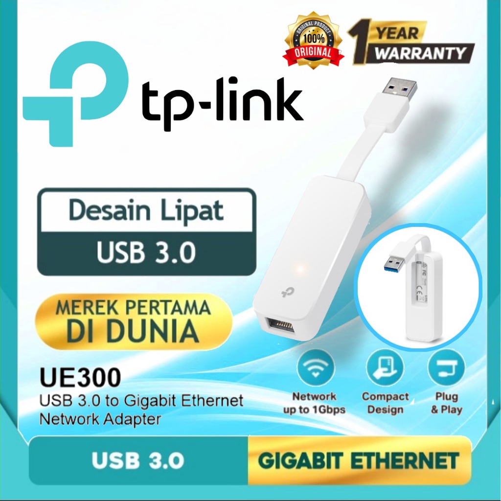 Jual USB to Lan TP-Link UE300 USB 3.0 UE306 to Gigabit SuperSpeed Ethernet Adapter Plug & Play ...