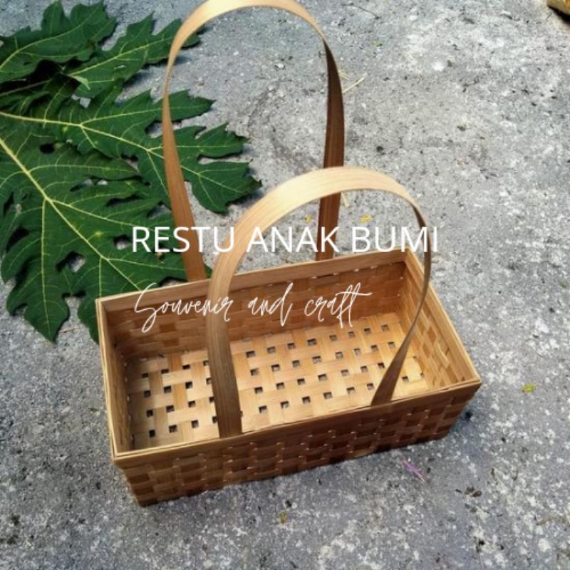 Jual tas parcel bambu, tas persegi panjang bambu, wadah hampress ...