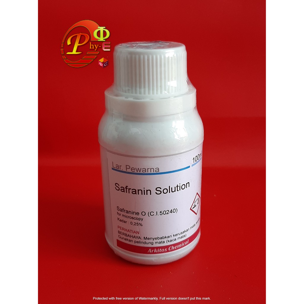 Jual Safranin 100ml / Larutan Safranin 100ml / Safranin Cair 0,25% ...