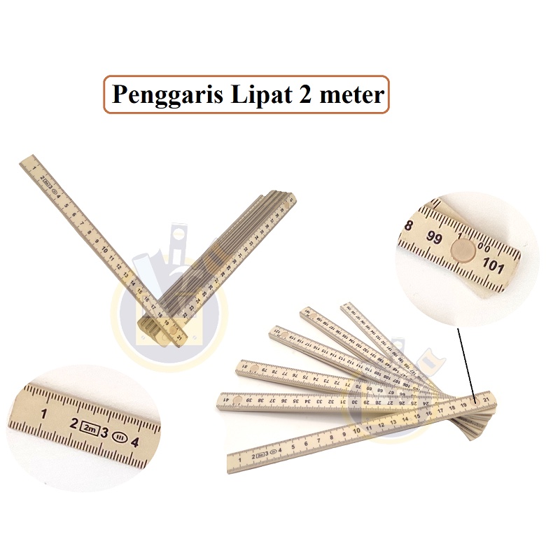 Jual Penggaris Lipat 2 Meter 2 M 2m Plastik Pvc / Meteran Lipat 200 Cm ...