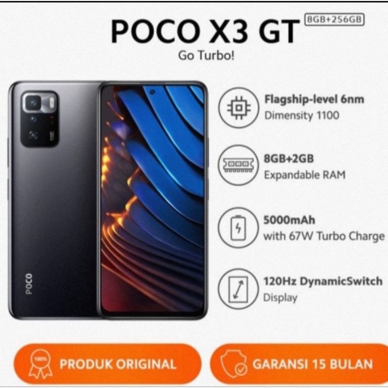 Jual POCO X3 GT 5G ram 8/256 8/128 gb garansi resmi 1 tahun segel ...