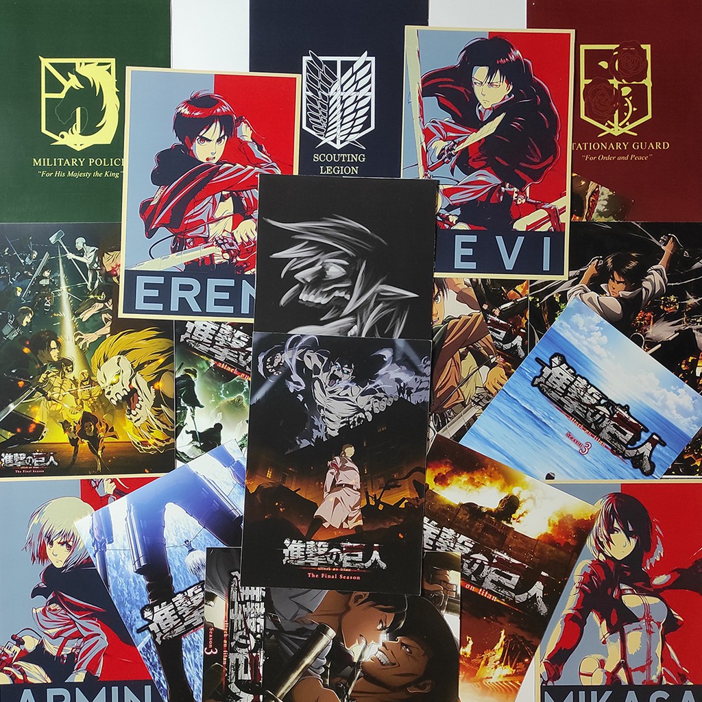 Jual Poster AOT/Hiasan Dinding Rumah Anime Attack on Titan/ Wall Decor ...