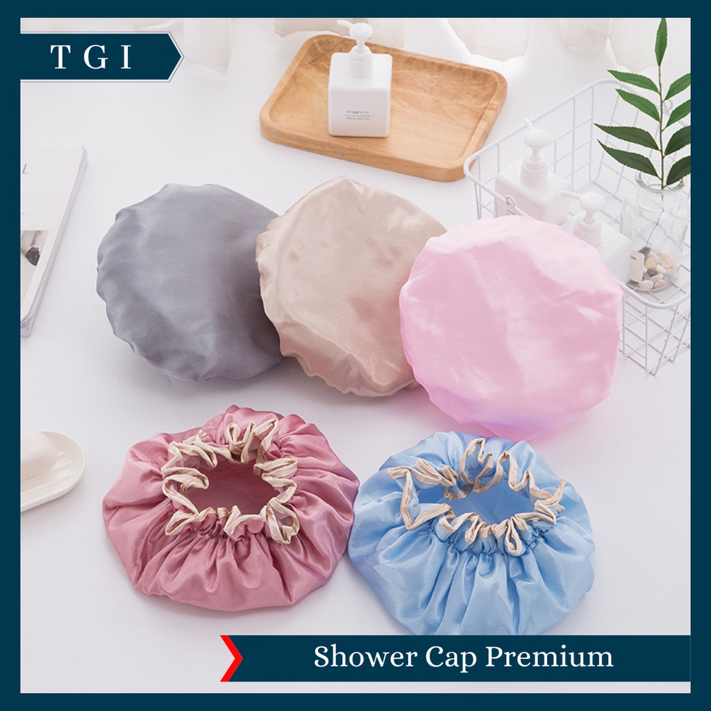 Jual TGI - TOPI MANDI |SHOWER CAP PREMIUM | TOPI MANDI WATERPROOF ...