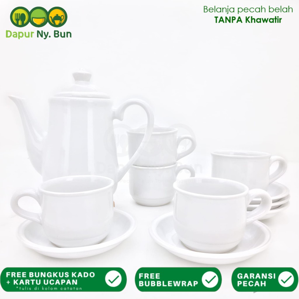Jual Teko Set Nikura - Coffee Set - Teko & Tutup - 5 Cangkir & 5 Saucer ...