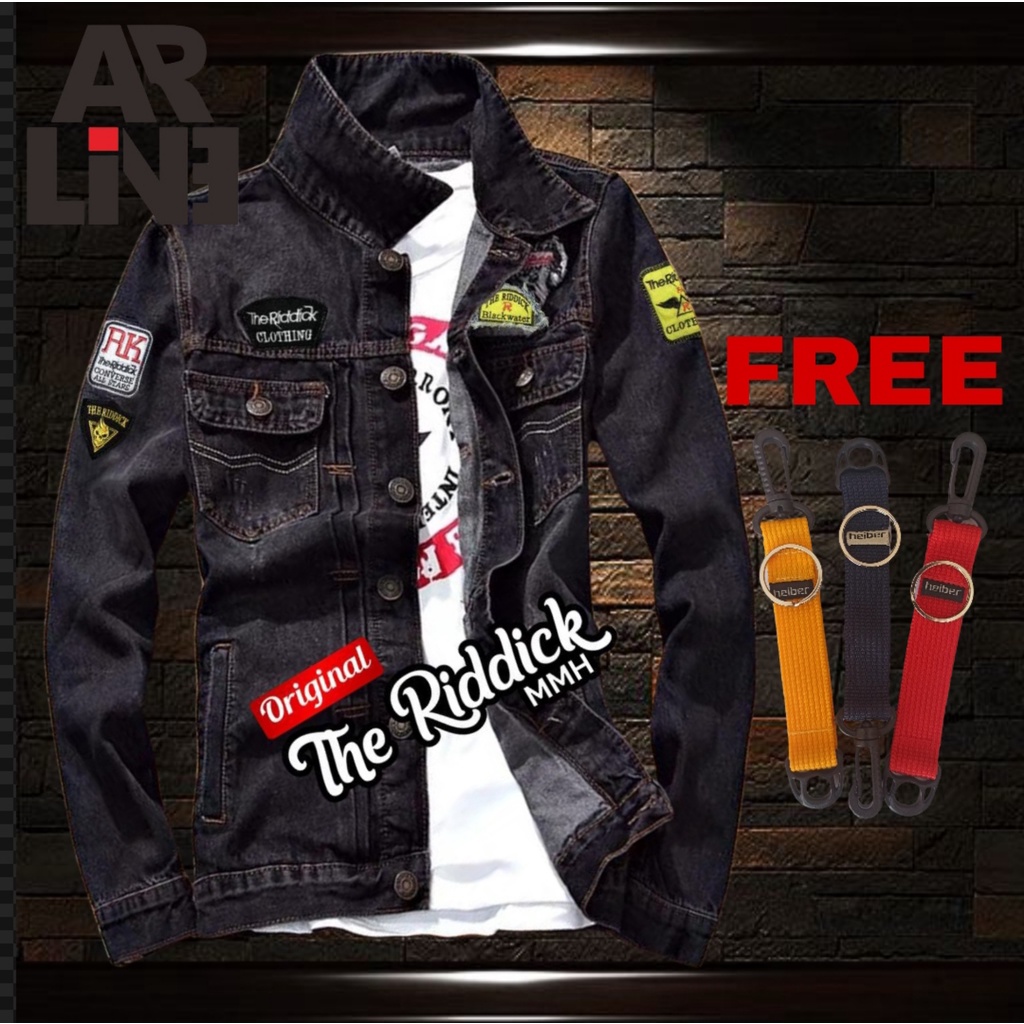 Jual Jaket Denim Cowok Keren Jeket Jeans Pria Bordir Emblem Jacket ...