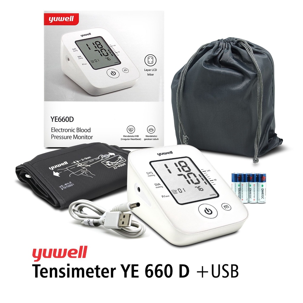 Jual Yuwell Tensimeter Digital YE660D with USB Cable | Shopee Indonesia
