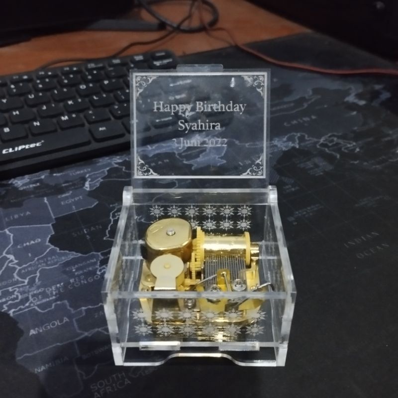 Jual Custom Kotak Musik Otomatis Akrilik Music Box Acrylic Grafir Wajah ...