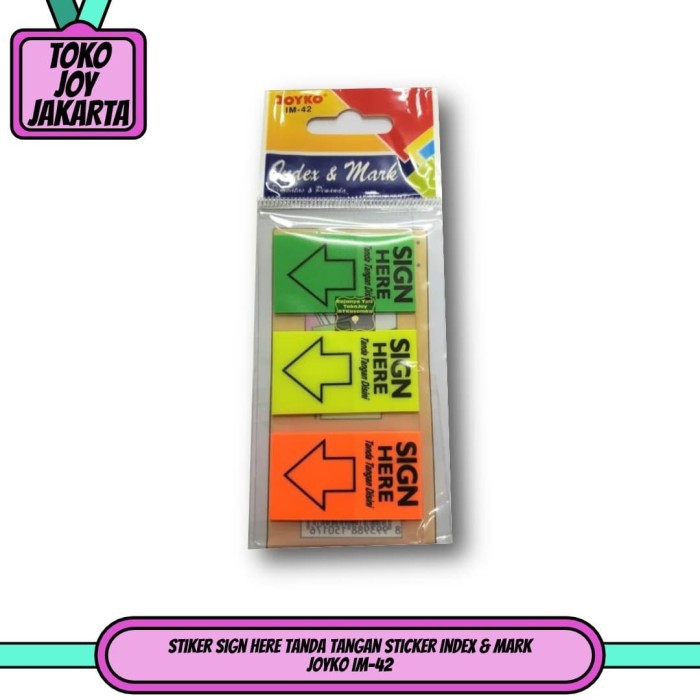 Jual Stiker Sign Here Tanda Tangan Sticker Index & Mark Joyko IM-42 ...
