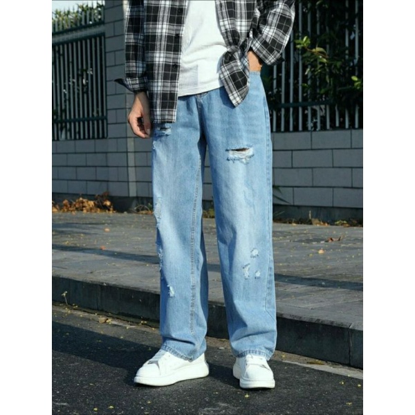 Jual CELANA SOBEK PRIA RIPPED JEANS ROBEK BASIC REGULER STANDAR 27-38 ...