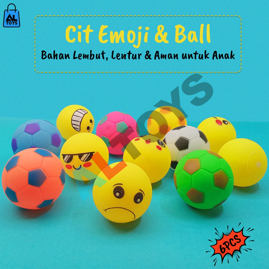 Jual Mainan Bayi Cit Citan bayi Model Emoji / Smille / Bola Lucu Isi ...