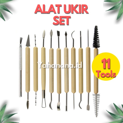 Jual BUTSIR SET/ ALAT UKIR SET ISI 11 /POTTERY TOOL TEMBIKAR POLYMER ...