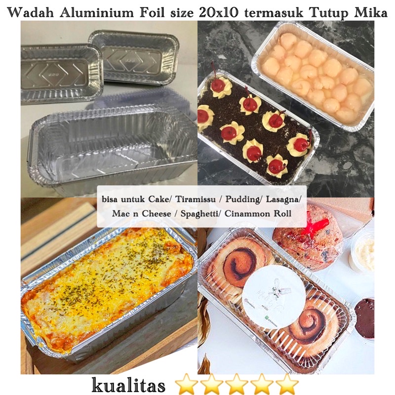 Jual Wadah aluminium foil 20x10 + tutup volume600ml cup pudding ...