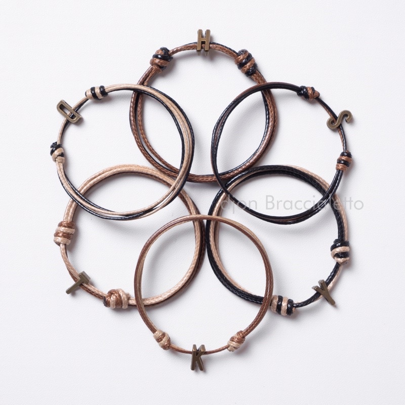 Jual (2 Tone) Waterproof Gelang Inisial / Gelang Huruf / Gelang Couple ...