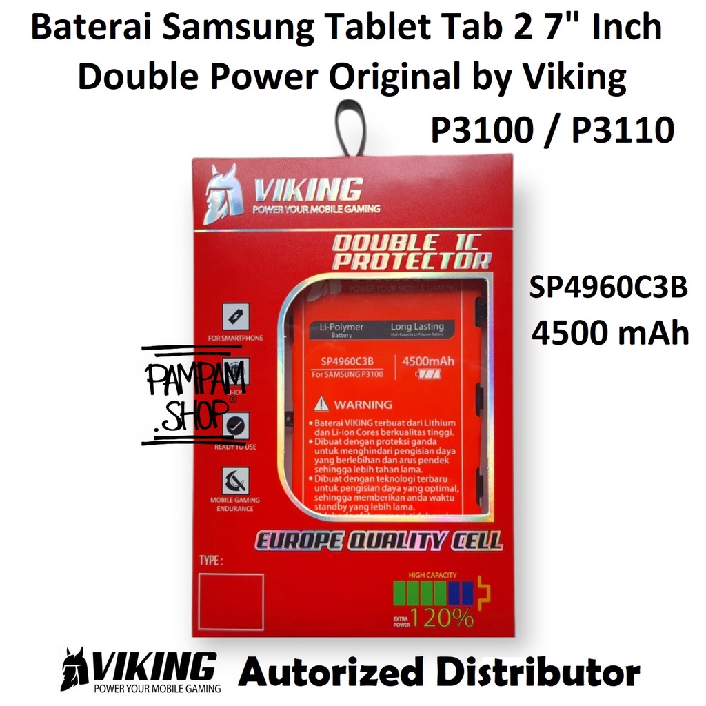 Jual Baterai VIKING Double Power Original Samsung Galaxy Tablet Tab 2 ...