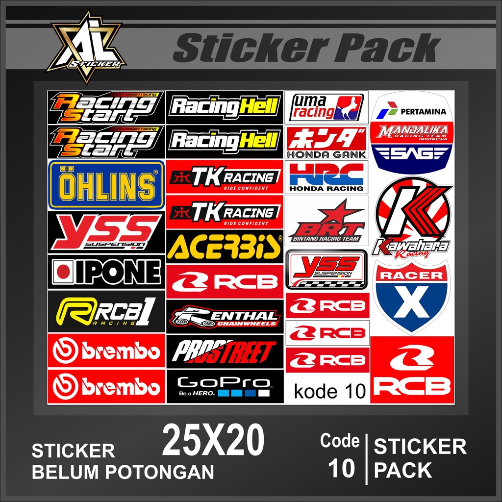 Jual SP10 Sticker Pack Racing Lembaran Sticker Variasi Motor Sticker ...