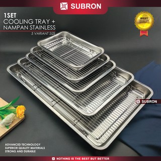 Jual SUBRON Cooling Tray SET Nampan 32x22 Stainless Tatakan Saringan ...