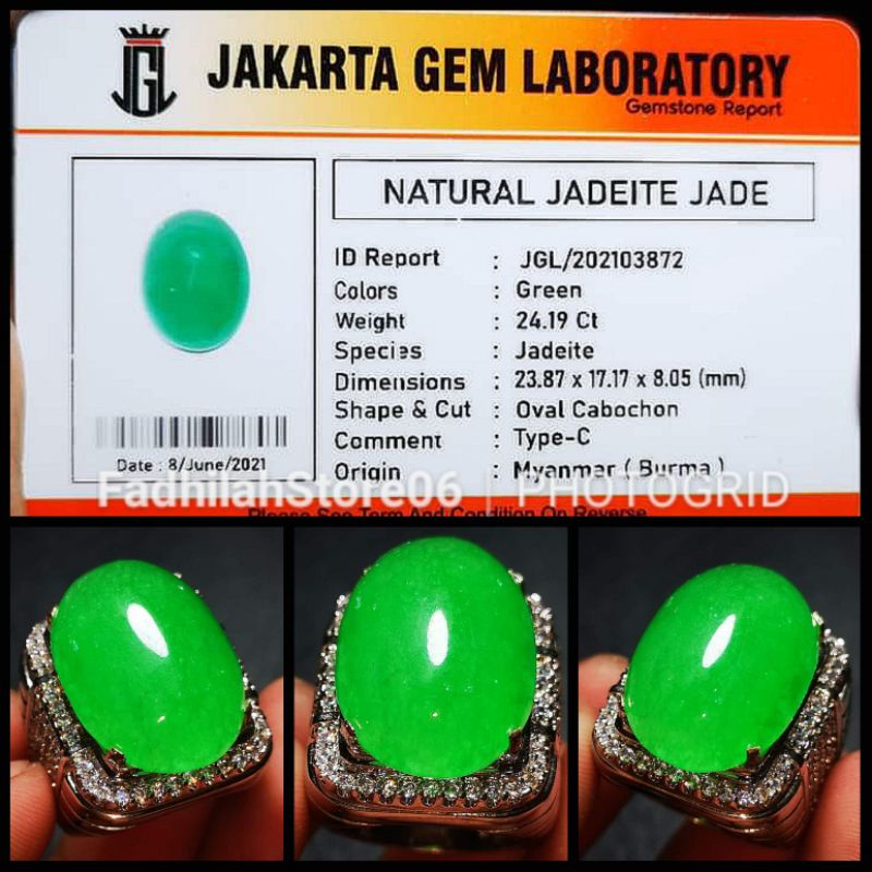 Jual NATURAL JADEITE JADE GIOK TYPE-A OVAL CRYSTAL + MEMO LAB | Shopee ...