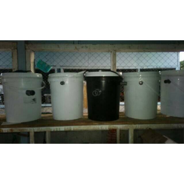 Jual Ember filter kolam ikan diy dari ember bekas cat 20kg ada tutup ...