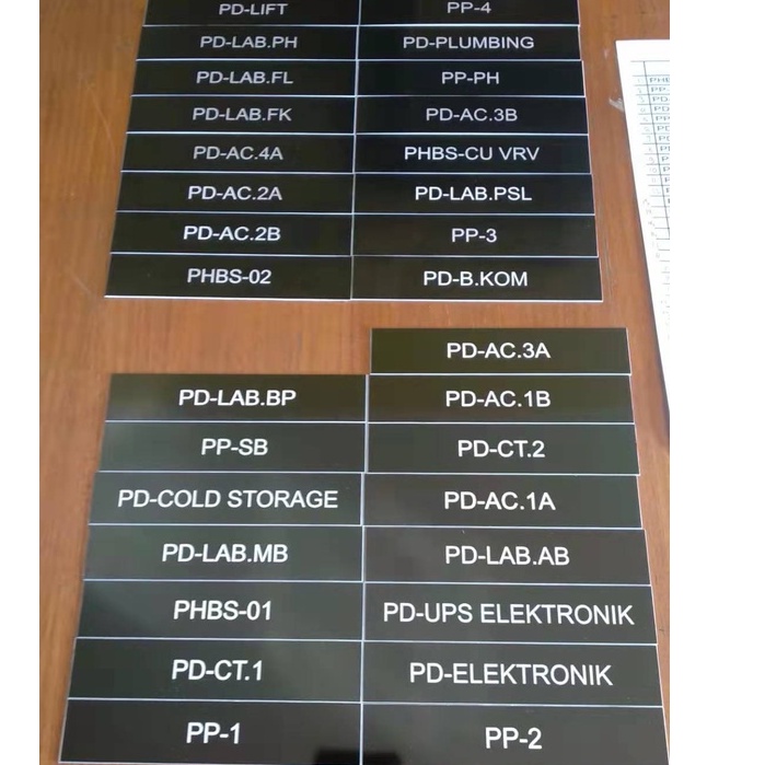 Jual LABEL PANEL LISTRIK hitam tulisan putih tulisan grafir laser ...