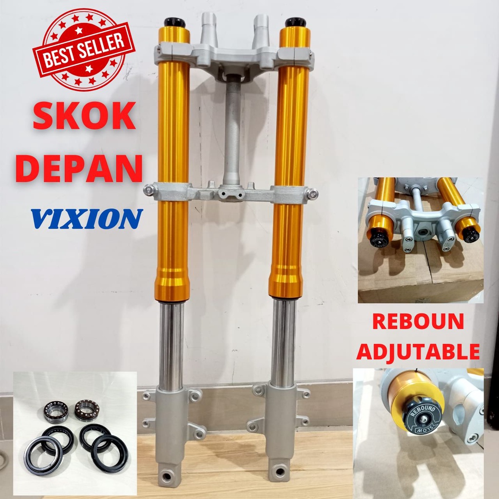 Jual SHOCK DEPAN VIXION UP SIDE DOWN USD DOUBLE DISC SKOK DEPAN VIXION UPSIDE DOWN GOLD REBOUND ...