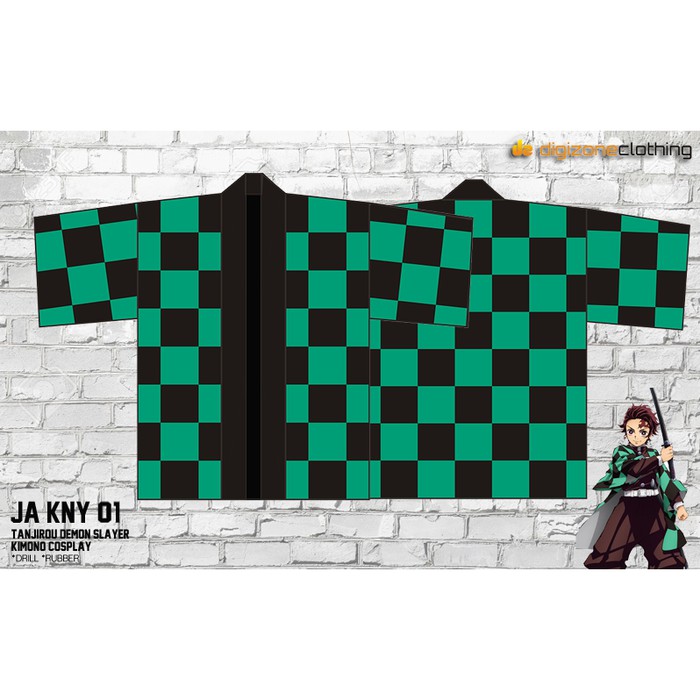 Jual Kimono Haori Anime Cosplay Tanjiro Kimetsu no Yaiba Demon Slayer ...