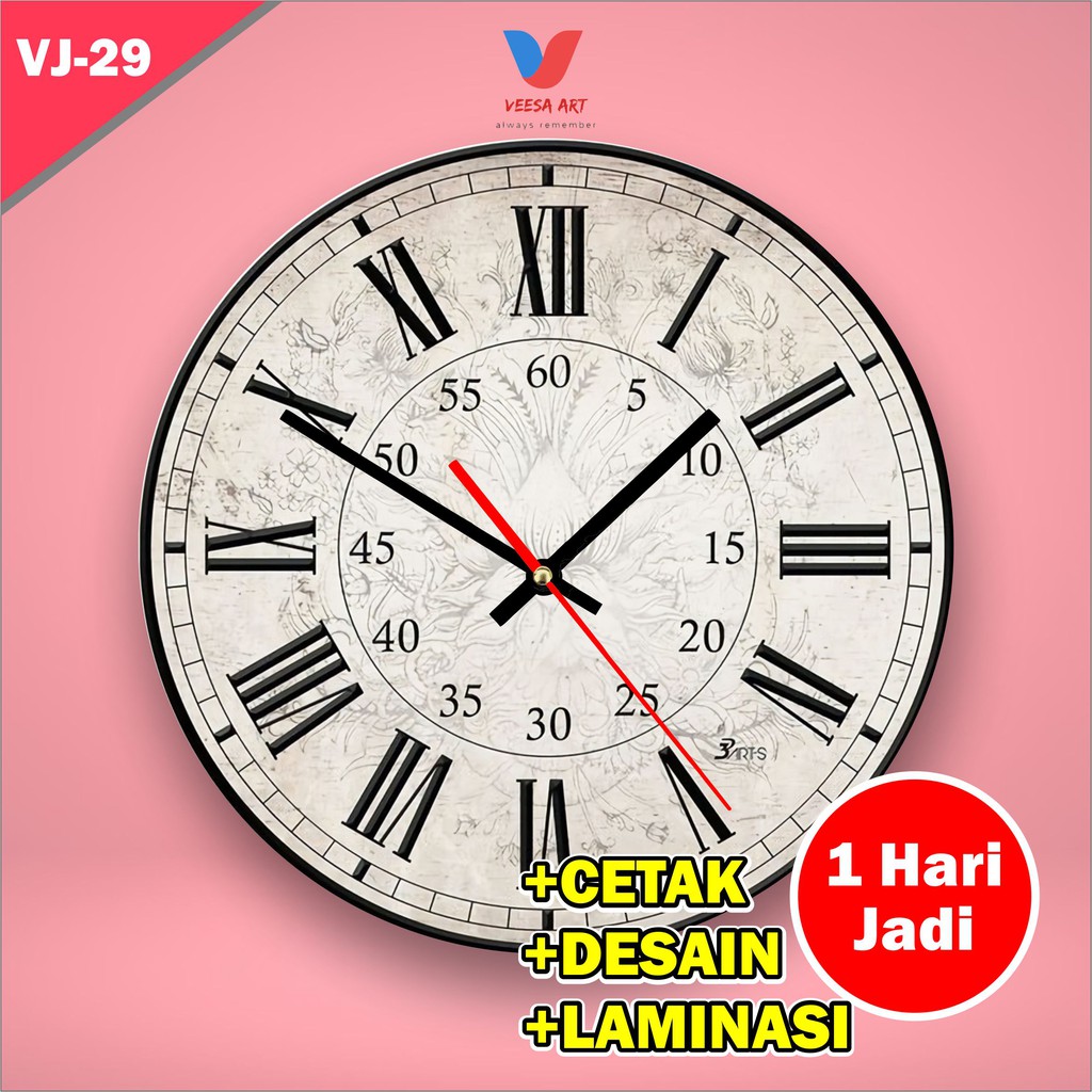 Jual Jam dinding Warna putih Polos Vintage Klasik Classic Fintage ...